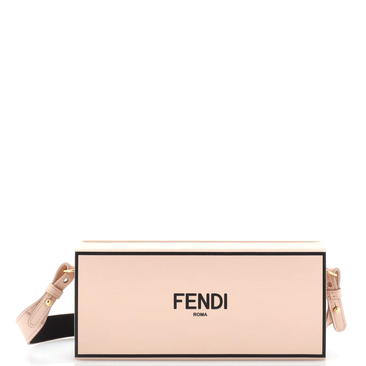 Fendi Logo Horizontal Box Crossbody Bag Leather Neutral 2375791