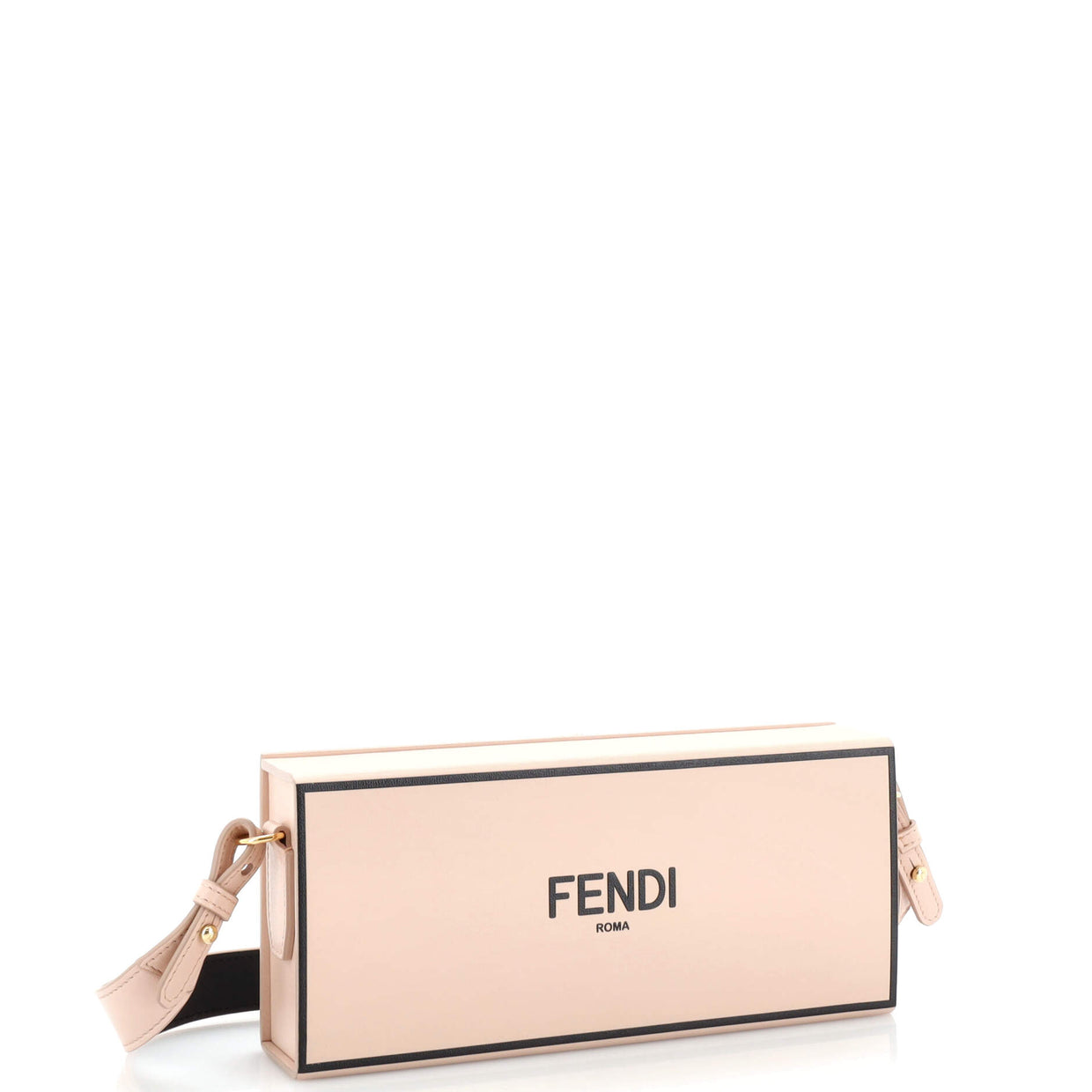 Fendi Logo Horizontal Box Crossbody Bag Leather Neutral 2375791
