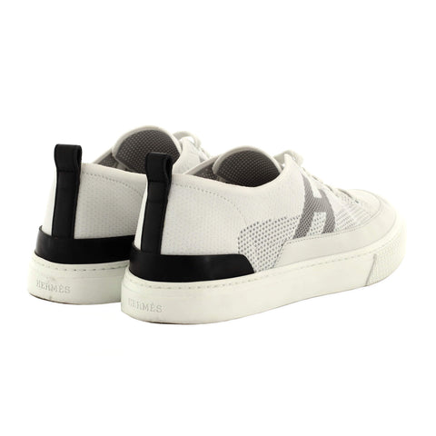 Hermes Women's Deep Sneakers Knit and Leather White 2397111