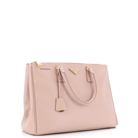 Prada Double Zip Lux Tote Saffiano Leather Large Pink 2397481