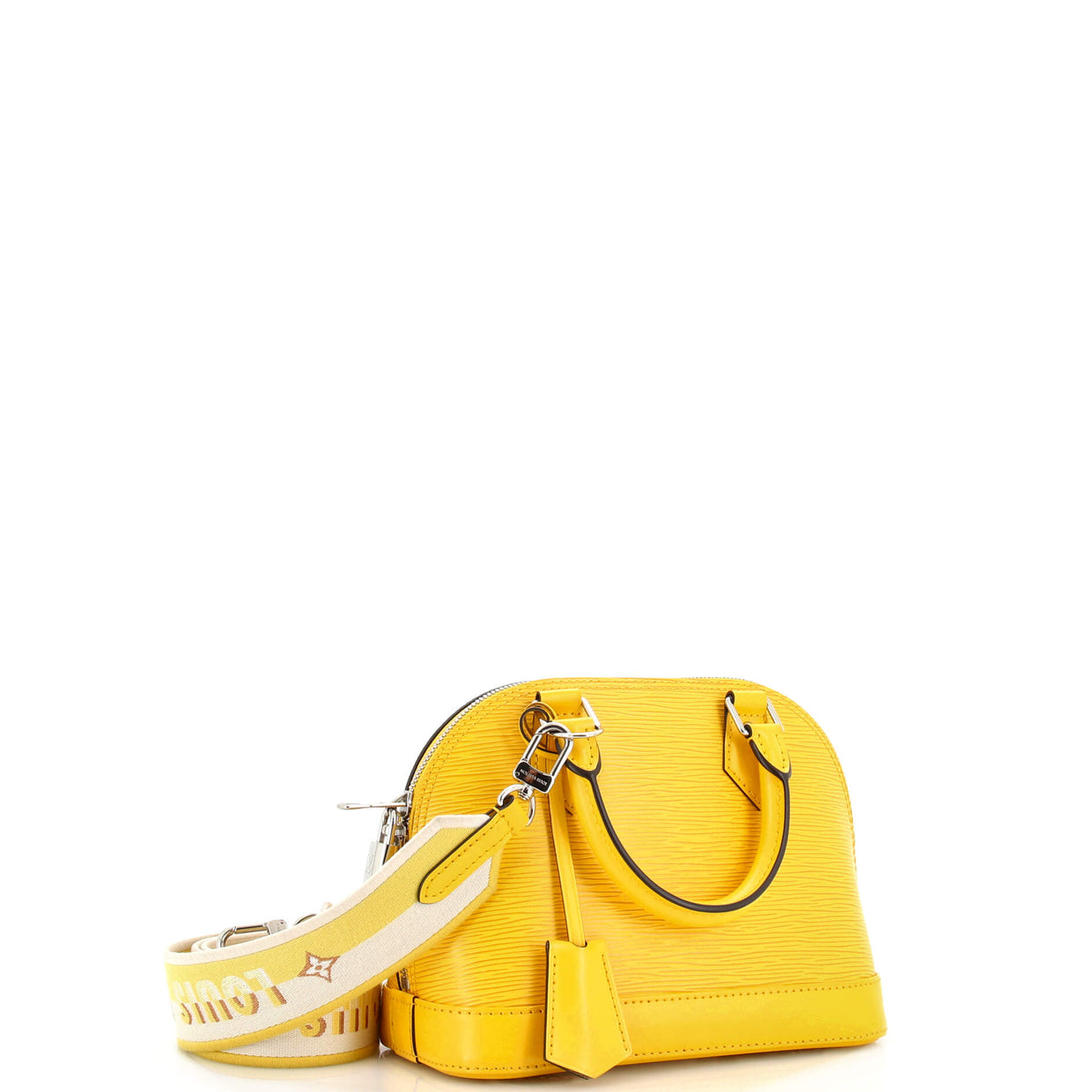 Louis Vuitton Alma Handbag Epi Leather with Logo Jacquard Strap BB ...