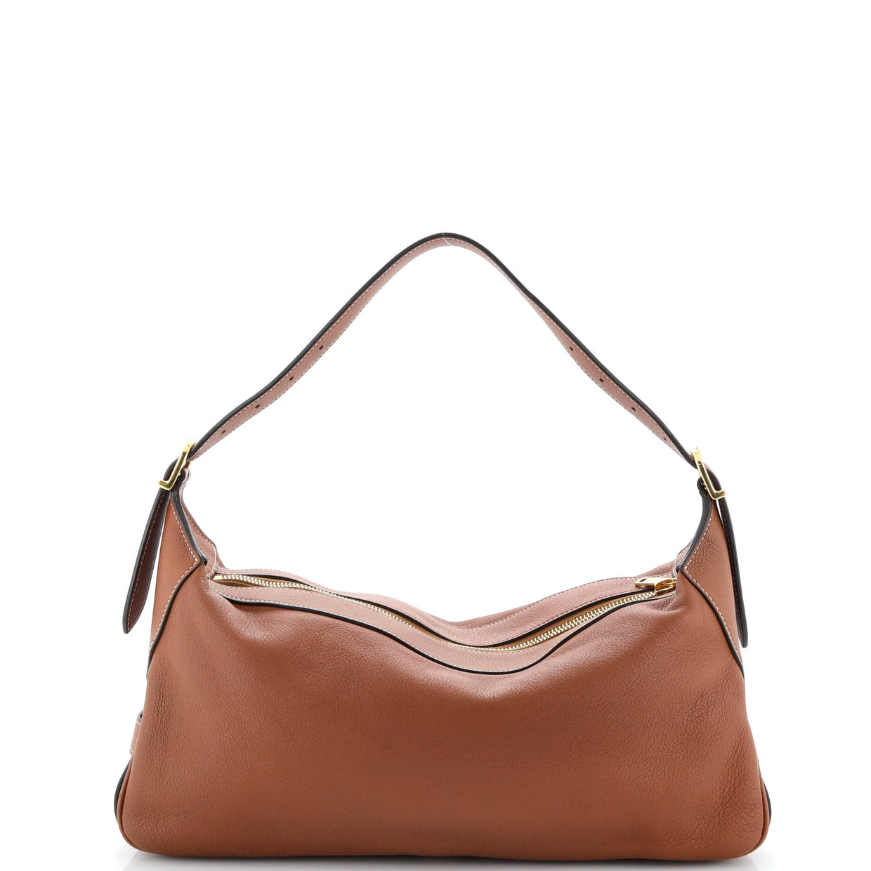Celine Romy Shoulder Bag Leather Medium Brown 2418721
