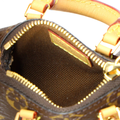 Louis Vuitton Micro Speedy Bag Charm Monogram Canvas Brown 242193262