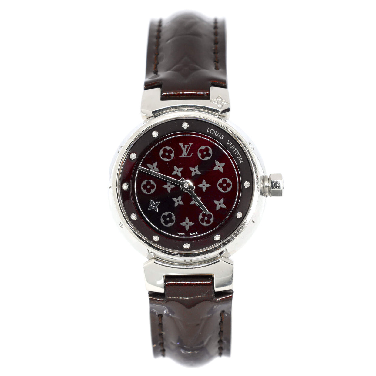 Louis Vuitton Tambour Disc Quartz Watch Stainless Steel and Monogram ...