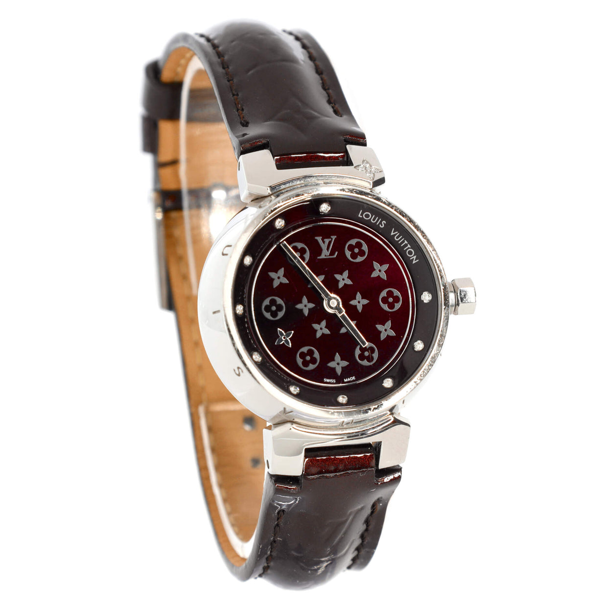 Louis Vuitton Tambour Disc Quartz Watch Stainless Steel and Monogram ...