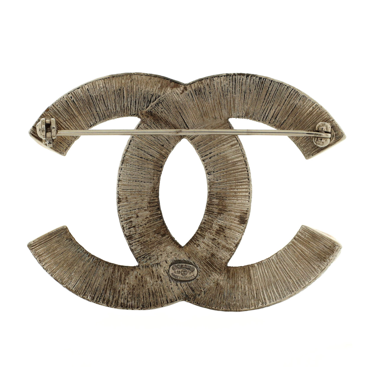 Chanel CC Brooch Metal with Crystals Silver 2429421