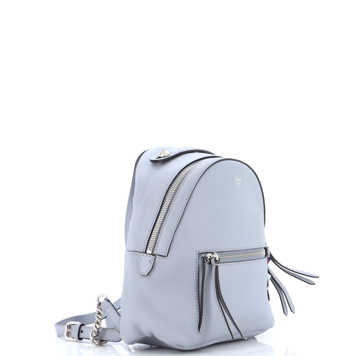 Fendi By The Way Backpack Studded Leather Mini Blue 2433661