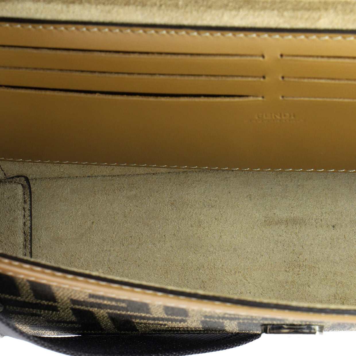 Fendi Baguette Soft Trunk Bag Zucca Canvas and Leather Brown 243740109