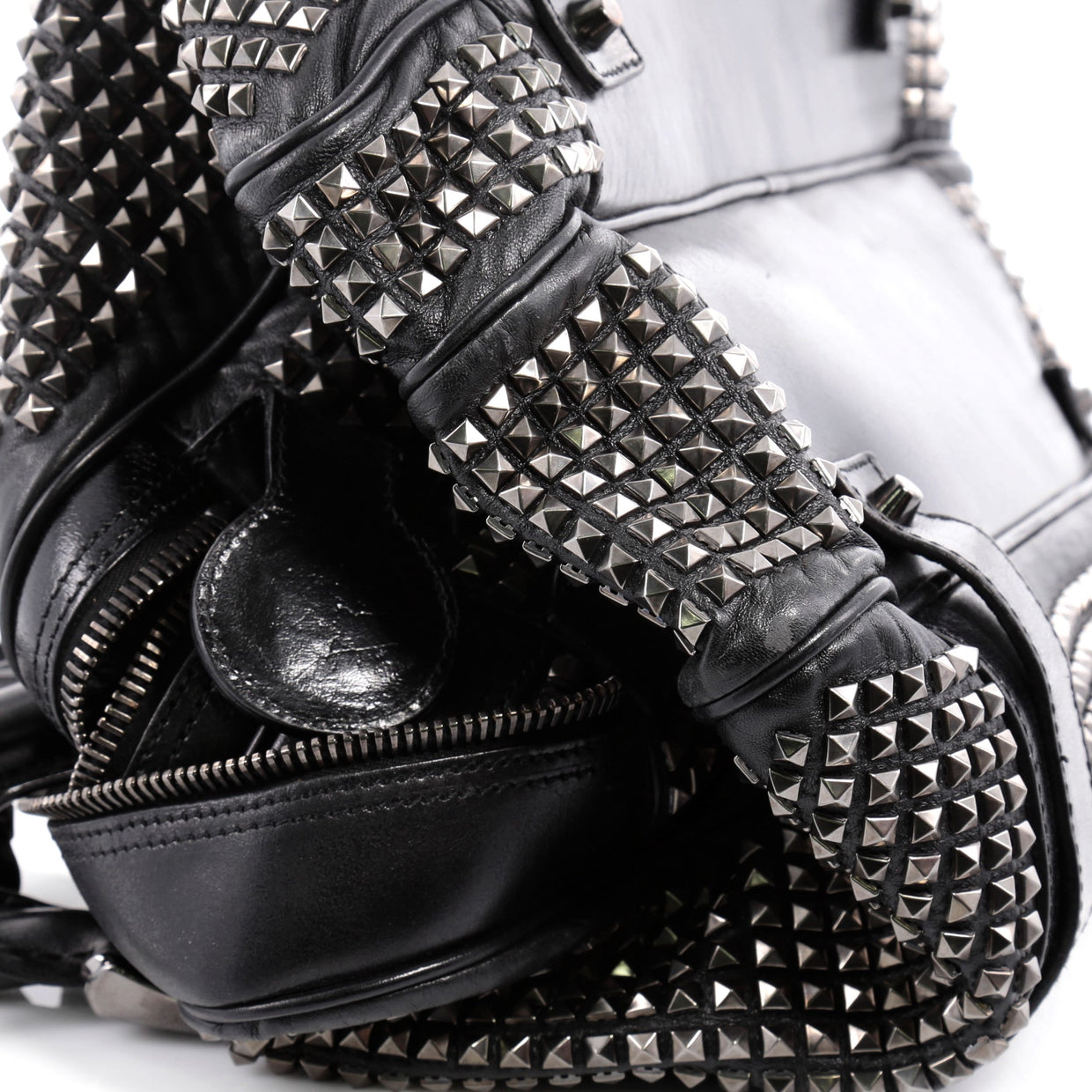 Buy Burberry Knight Bag Studded Leather Black 2437801