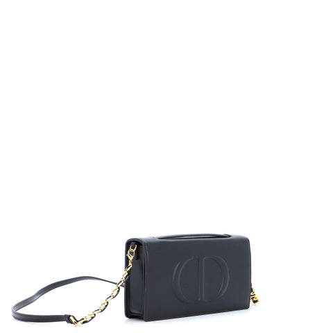 Christian Dior CD Signature Flap Bag Leather Mini Black 2441081