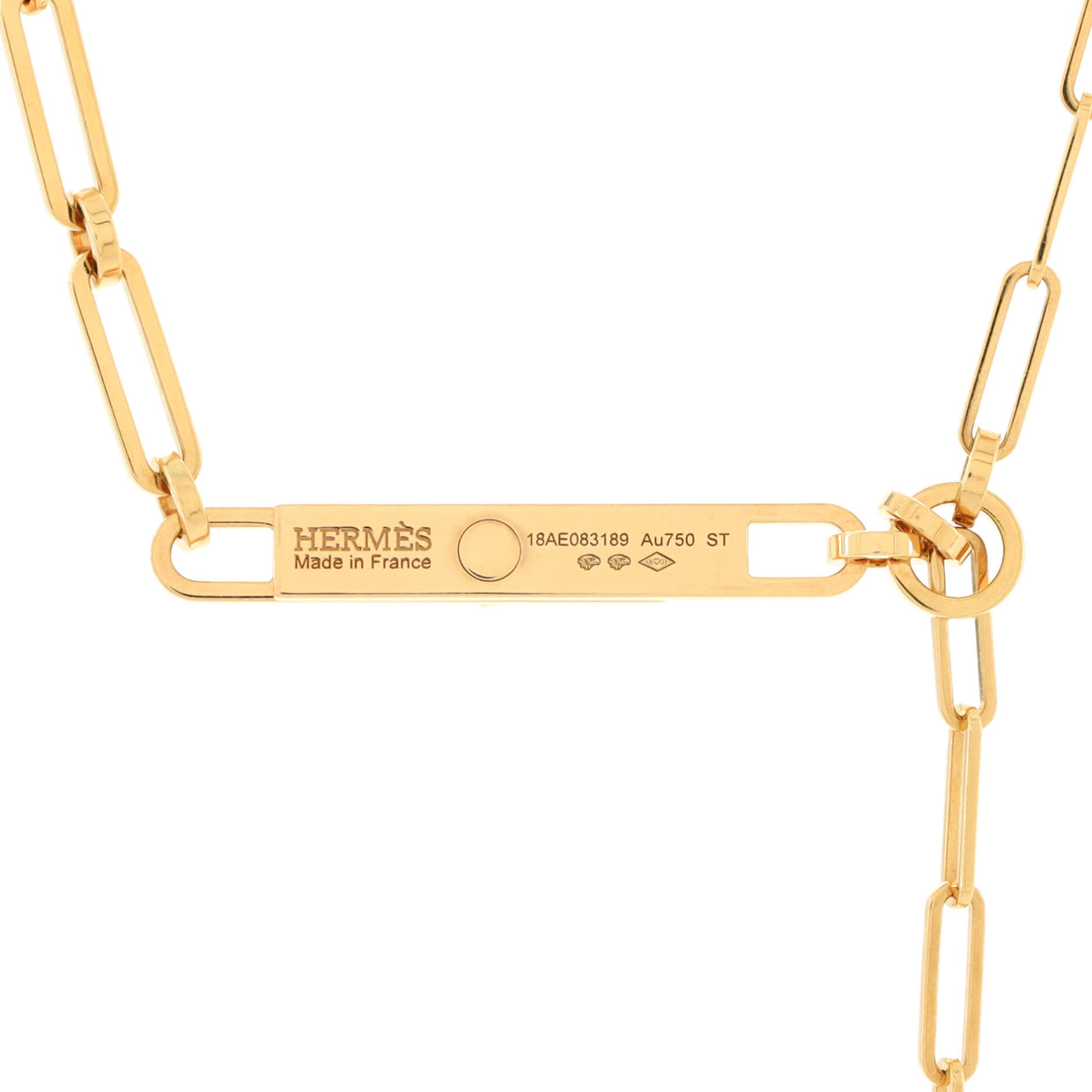 Hermes Kelly Chaine Lariat Necklace 18K Yellow Gold Small Yellow gold ...