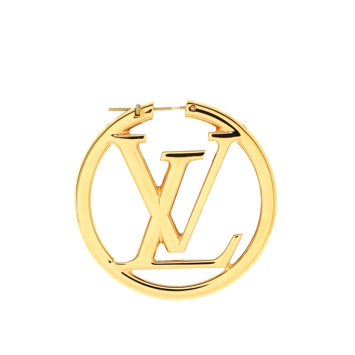 Louis Vuitton Louise Hoop Earrings Metal GM Gold 2477421