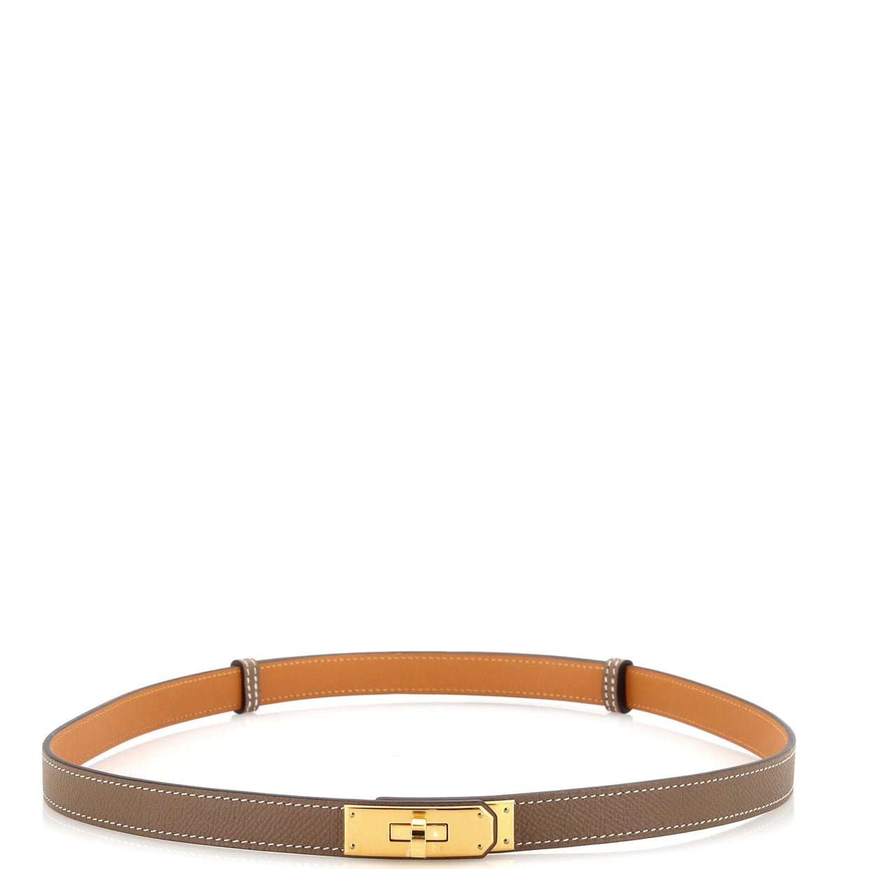 Hermes Kelly Belt Leather Thin Brown 247897342