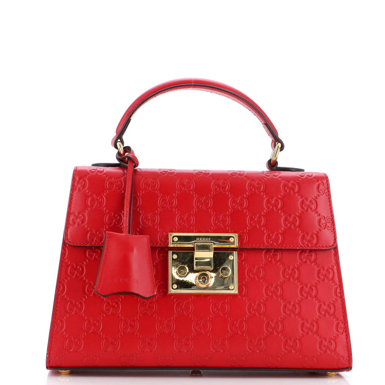 Gucci Padlock Top Handle Bag Guccissima Leather Small Red 2503615