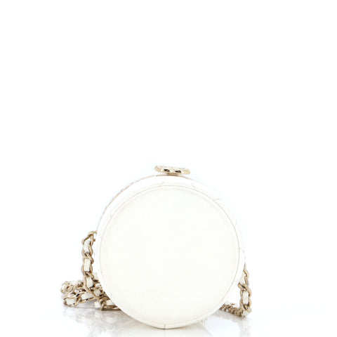 Chanel Lock Frame Round Vanity Case with Chain Quilted Lambskin Mini ...