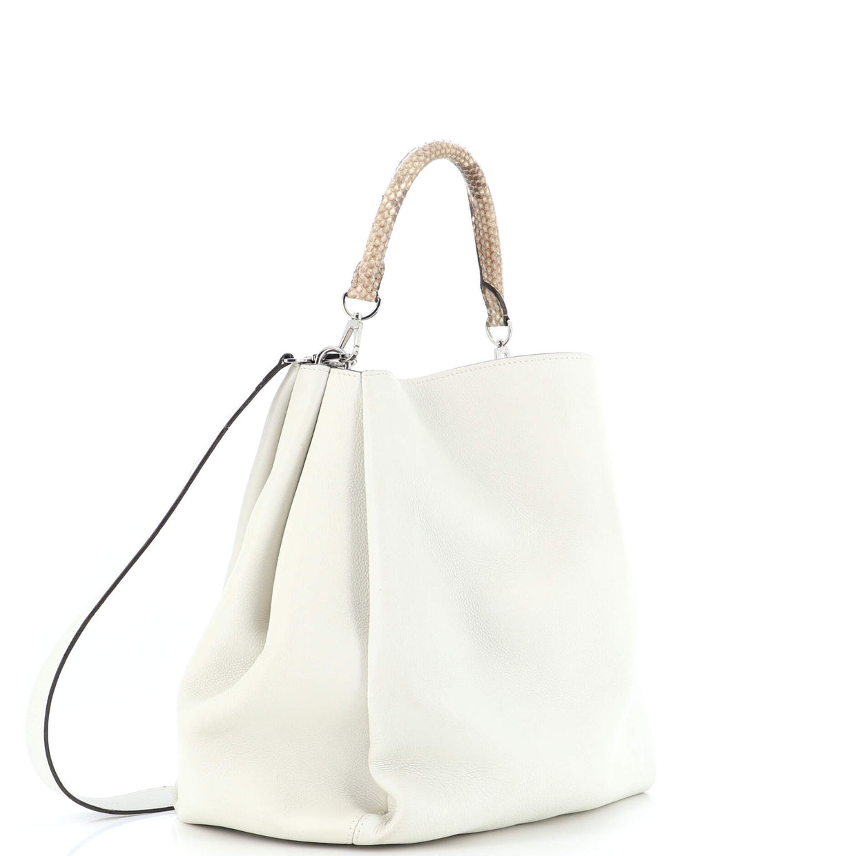 Louis Vuitton Babylone Handbag Leather and Python MM White 2519041