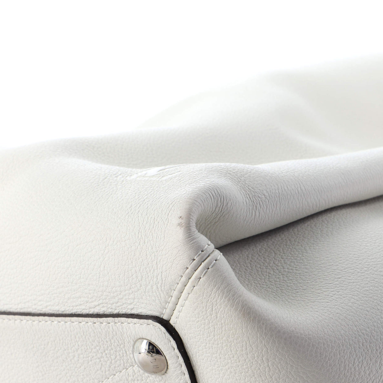 Louis Vuitton Babylone Handbag Leather and Python MM White 2519041