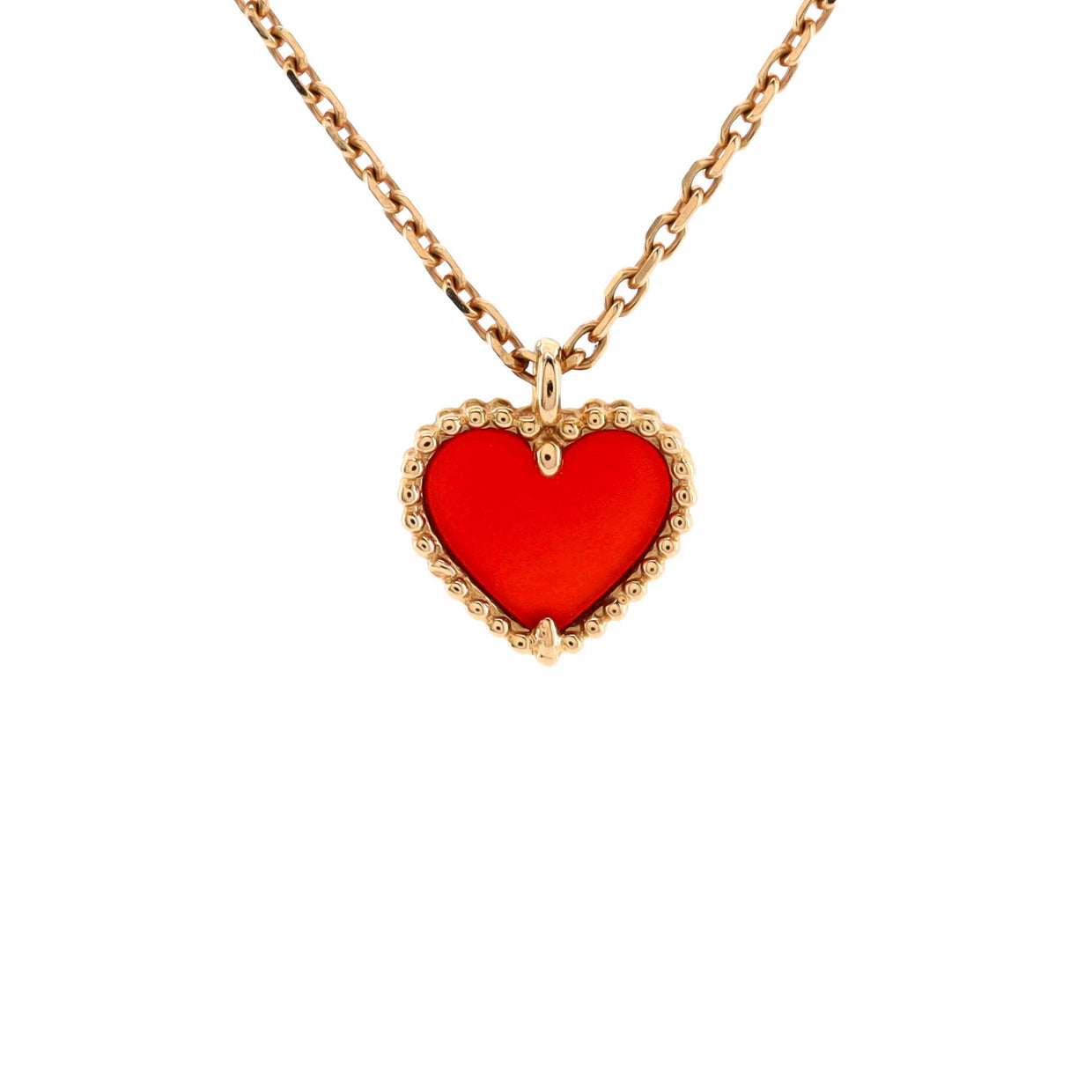 Van Cleef & Arpels Sweet Alhambra Heart Pendant Necklace 18K Rose Gold ...