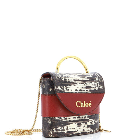 Chloe Aby Lock Bag Lizard Embossed Leather Small Print 2527051