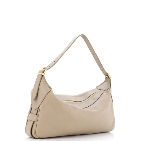 Celine Romy Shoulder Bag Leather Medium Gray 2535301