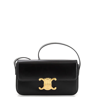 Celine Triomphe East-West Shoulder Bag Smooth Calfskin Black 25370137