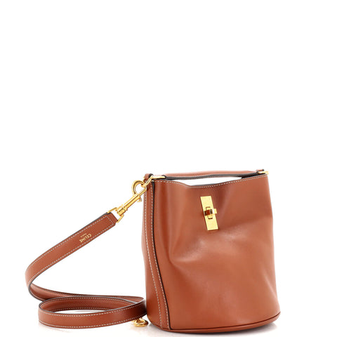 Celine Bucket 16 Bag Leather Teen Brown 2541092