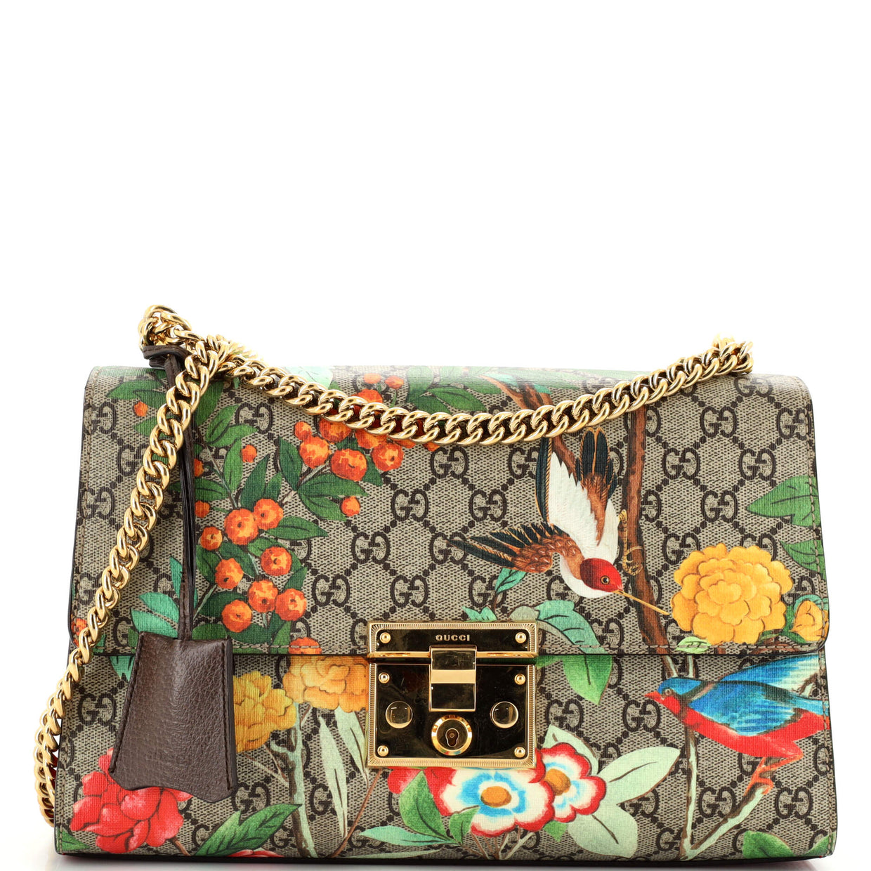 Gucci Padlock Shoulder Bag Tian Print GG Coated Canvas Medium Brown 2558761