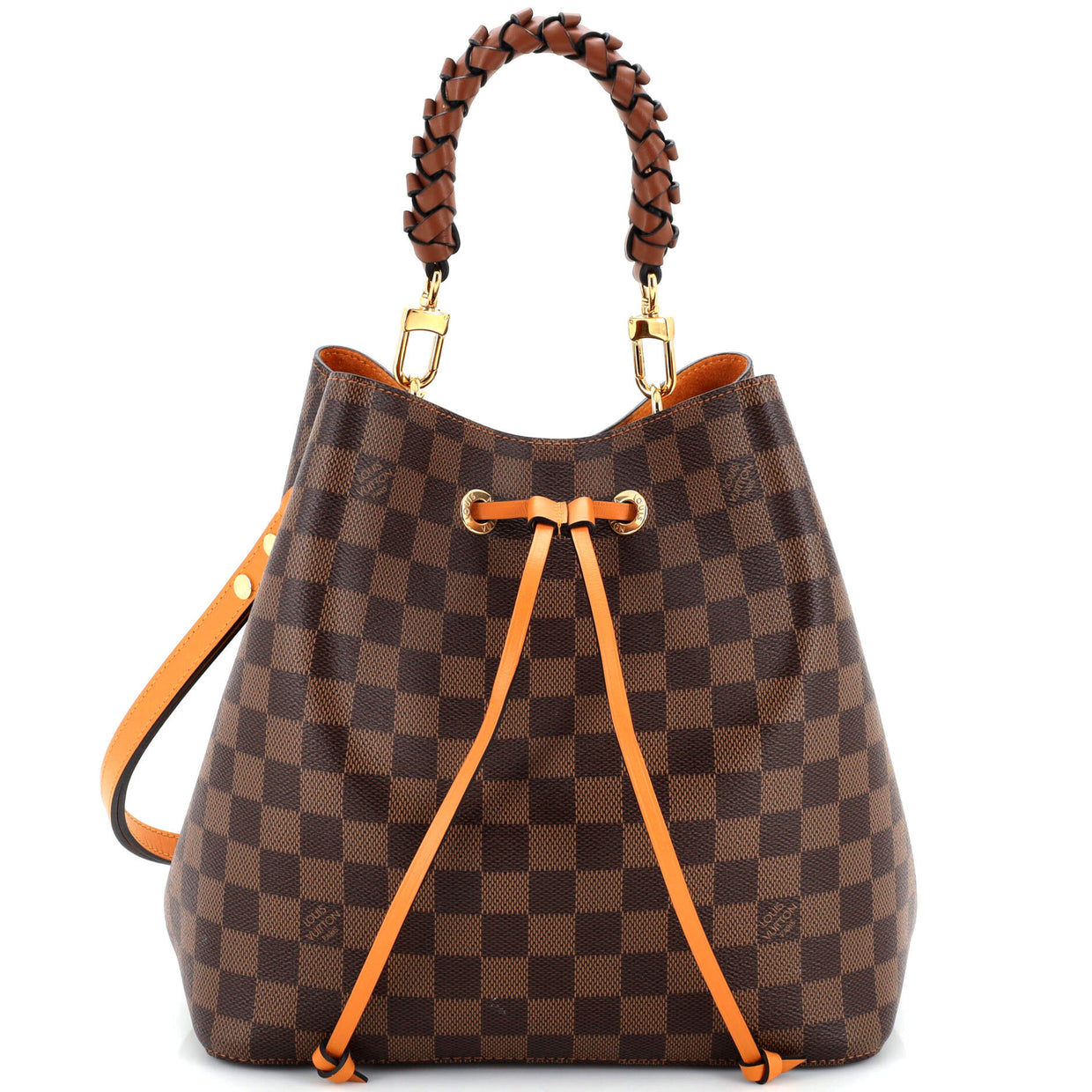 Louis Vuitton Braided Handle NeoNoe Handbag Damier MM Brown 2560811