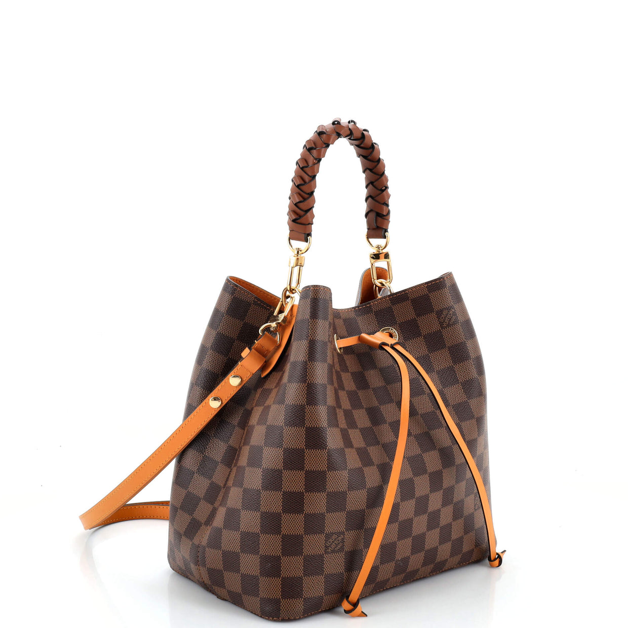 Louis Vuitton Braided Handle NeoNoe Handbag Damier MM Brown 2560811