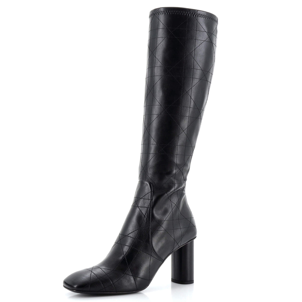 Christian Dior Women's D-Shadow Heeled Tall Boots Cannage Stitch ...