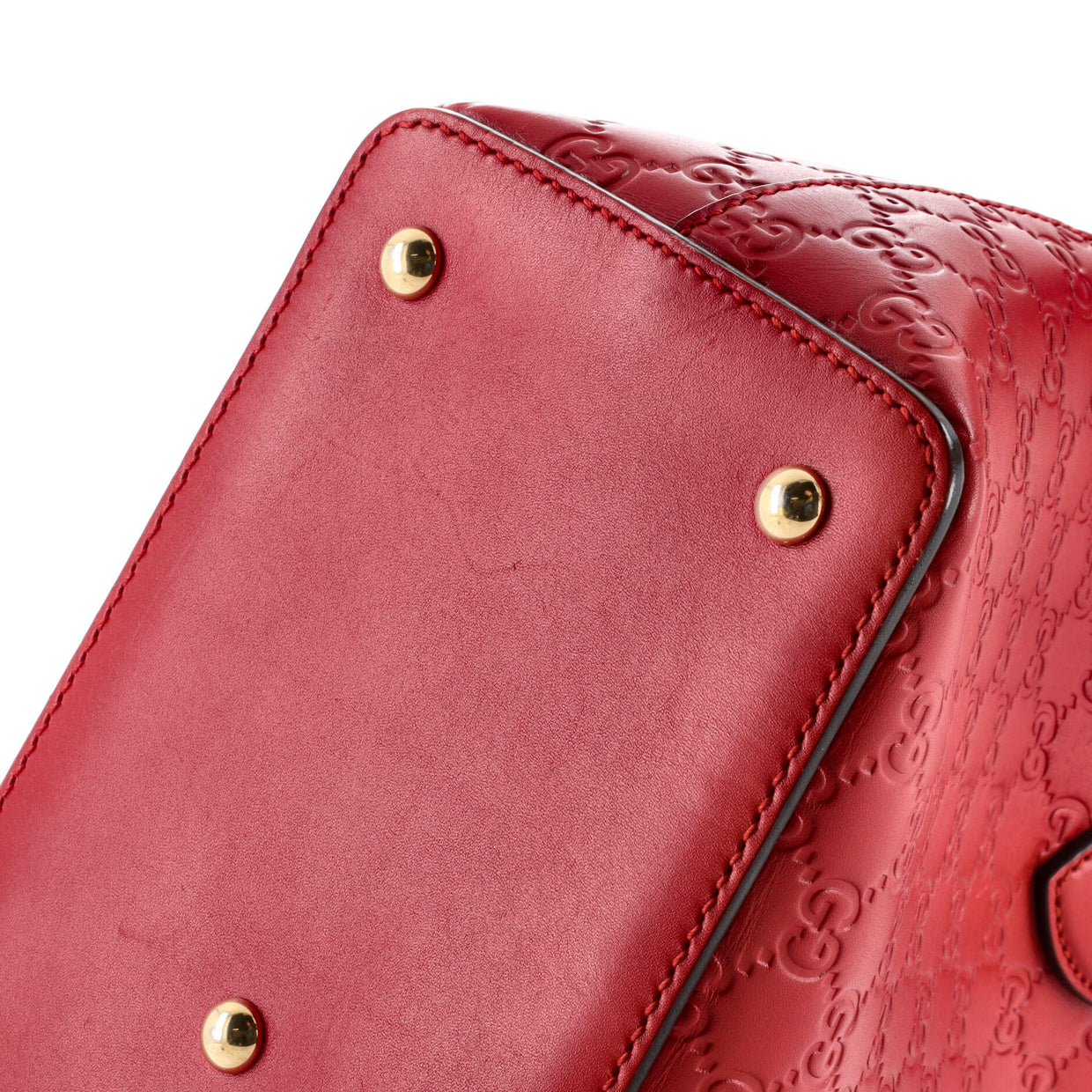 Gucci Signature Fold Over Tote Guccissima Leather Medium Red 2565521