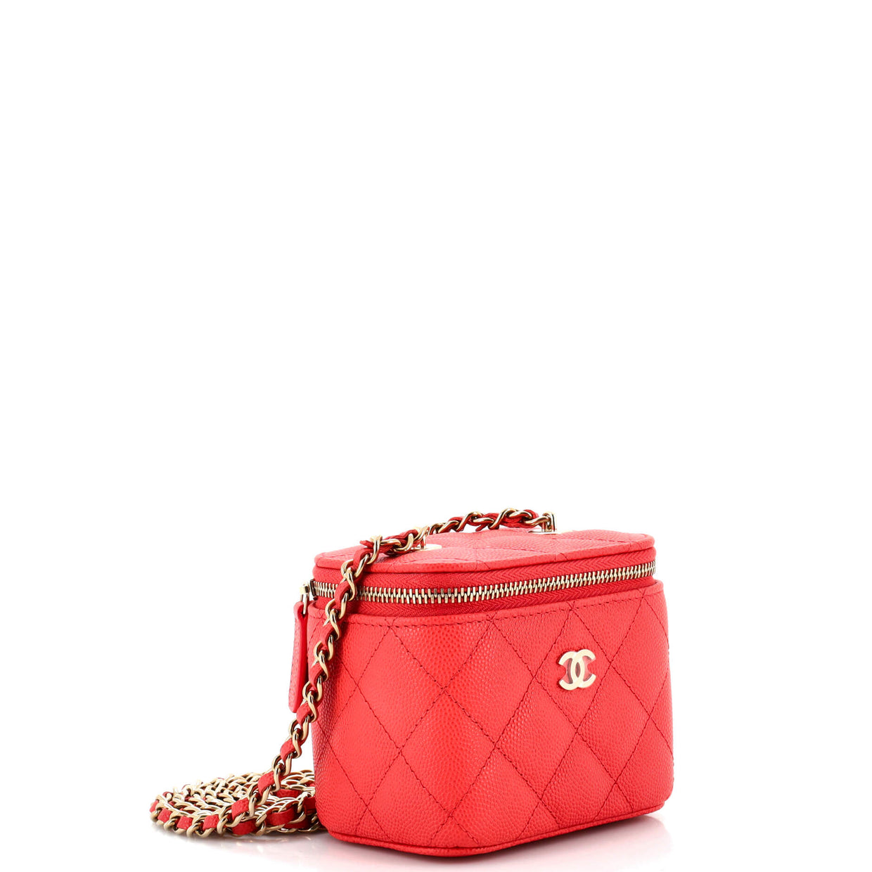 Chanel Classic Vanity Case with Chain Quilted Caviar Mini Pink 2592121