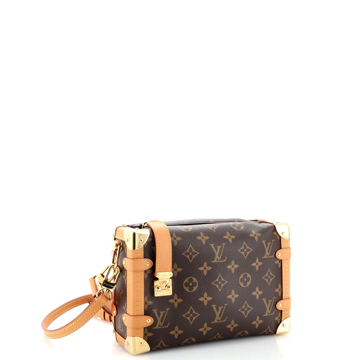 Louis Vuitton Side Trunk Handbag Monogram Canvas MM Brown 2599512