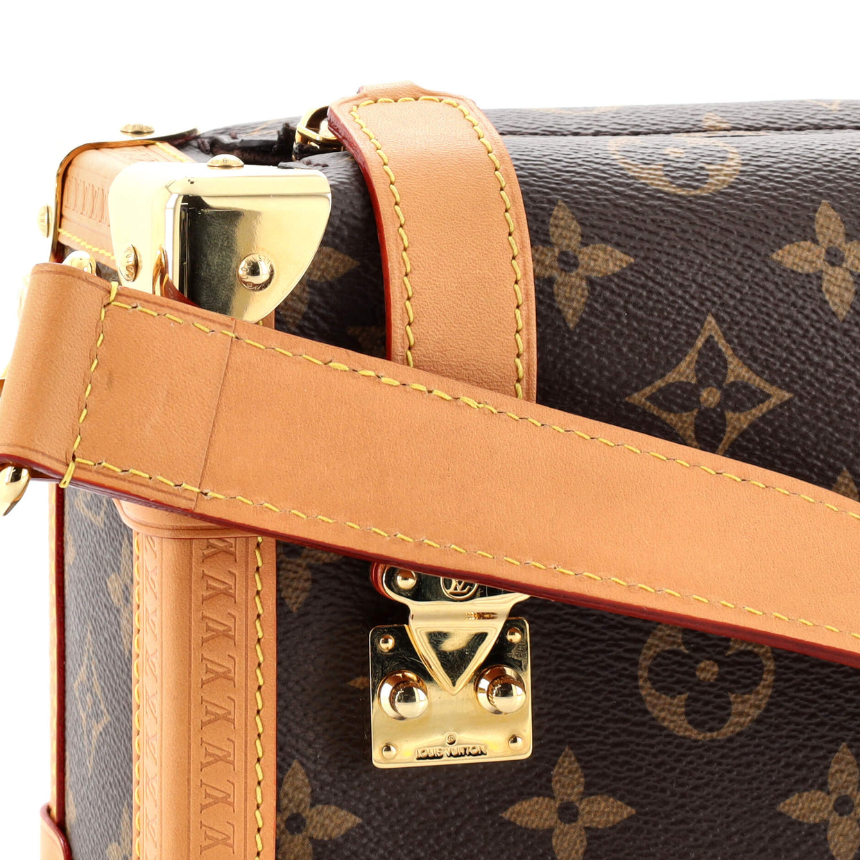 Louis Vuitton Side Trunk Handbag Monogram Canvas MM Brown 2599512