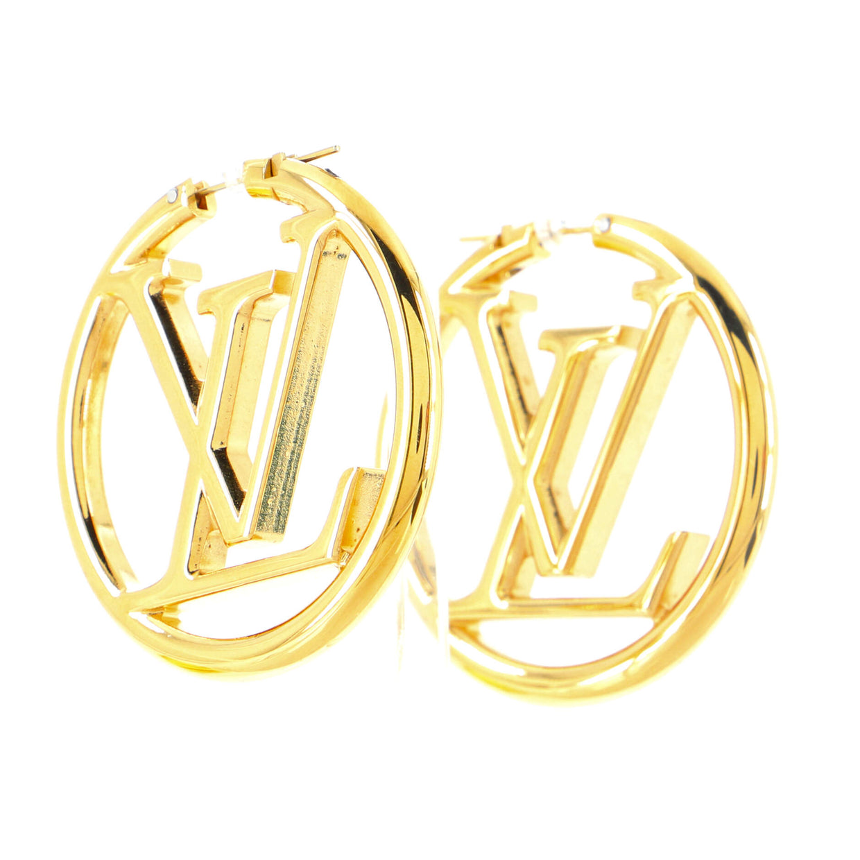 Louis Vuitton Louise Hoop Earrings Metal GM Gold 2584631