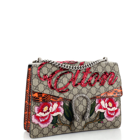 Gucci Dionysus Bag Embroidered GG Coated Canvas with Python Medium ...