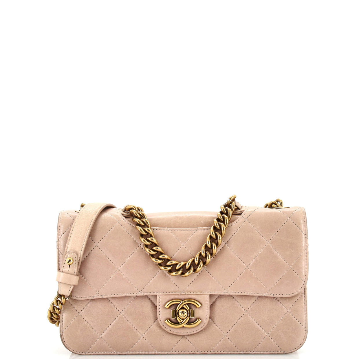 Chanel Perfect Edge Flap Bag Quilted Glazed Calfskin Small Neutral 2626941