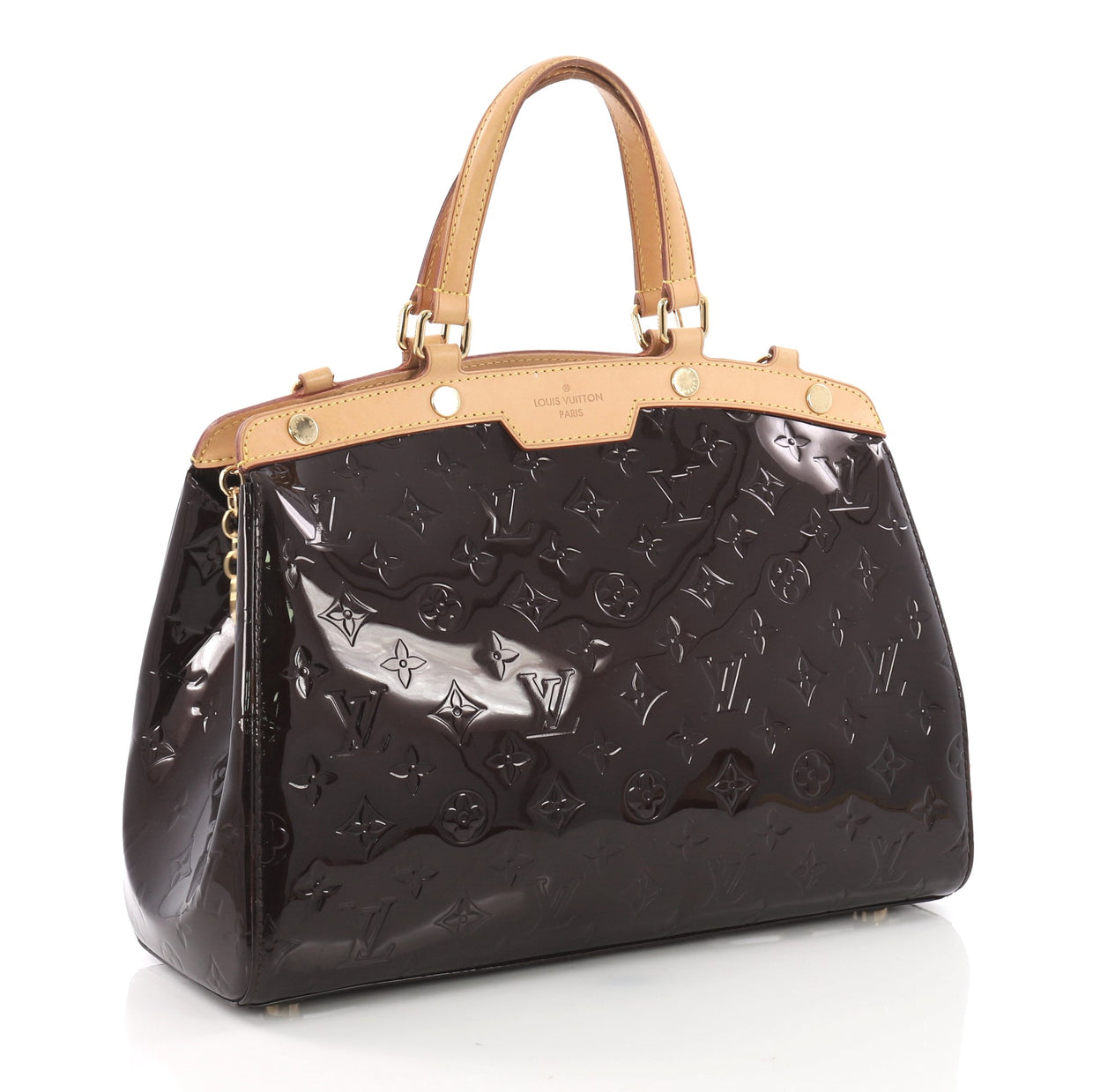 Louis Vuitton Brea Handbag Monogram Vernis MM Purple 370783