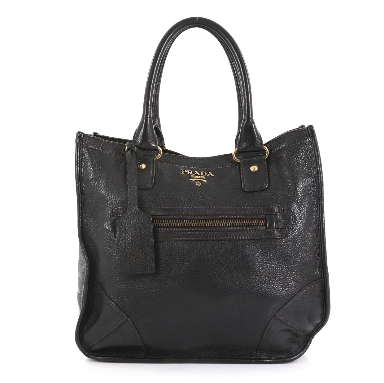 Prada Front Pocket Convertible Tote Vitello Daino Large 413111