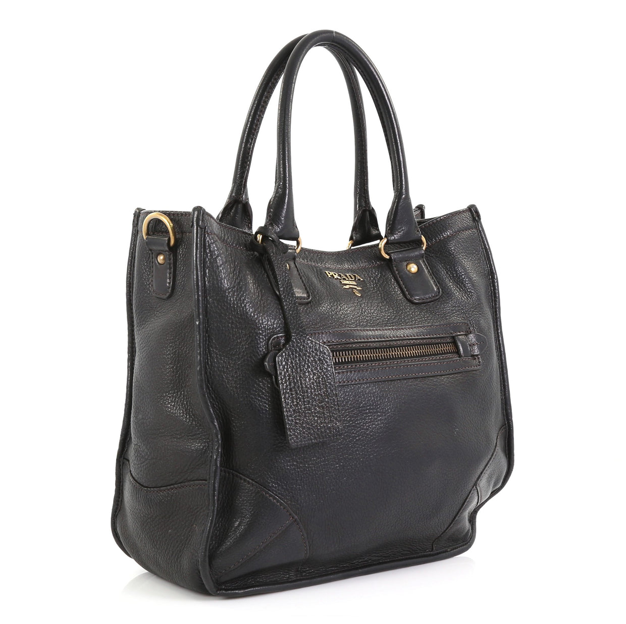 Prada Front Pocket Convertible Tote Vitello Daino Large 413111