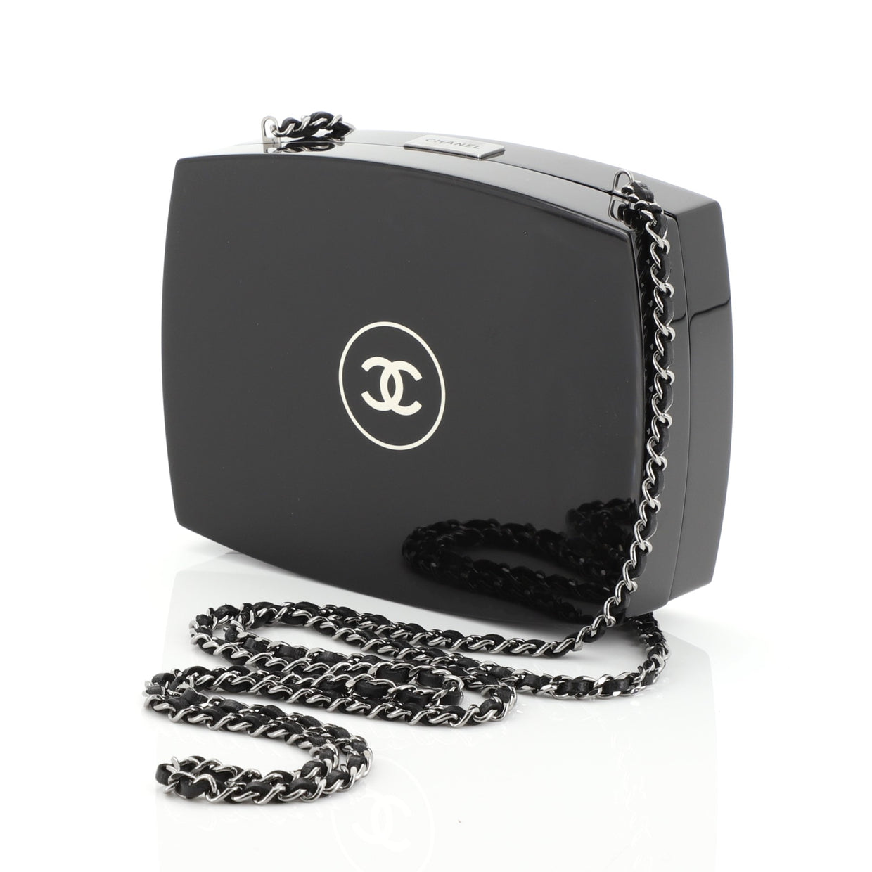 Chanel Compact Powder Minaudiere Plexiglass Black 422263