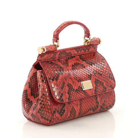 Dolce & Gabbana Miss Sicily Bag Python Mini Red 4365201