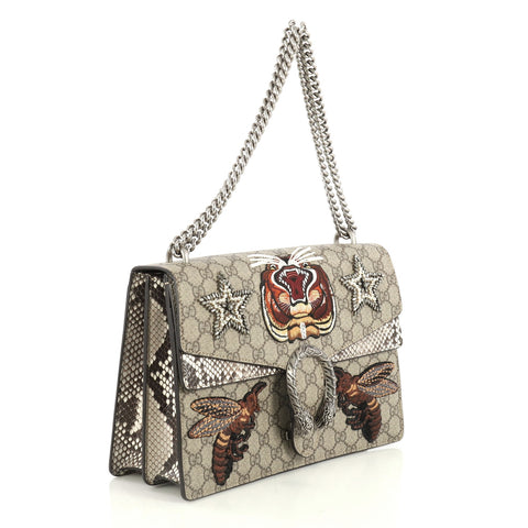 Gucci Dionysus Bag Embroidered GG Coated Canvas with Python Medium ...