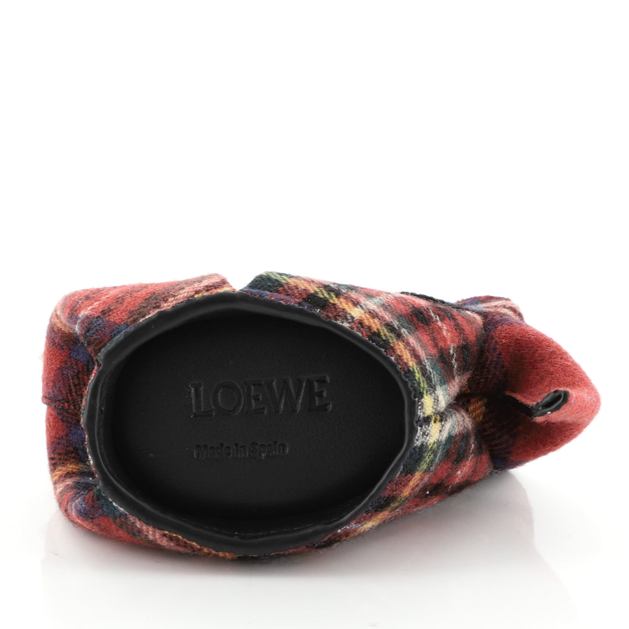 Loewe Elephant Coin Purse Tartan Wool Red 4500348