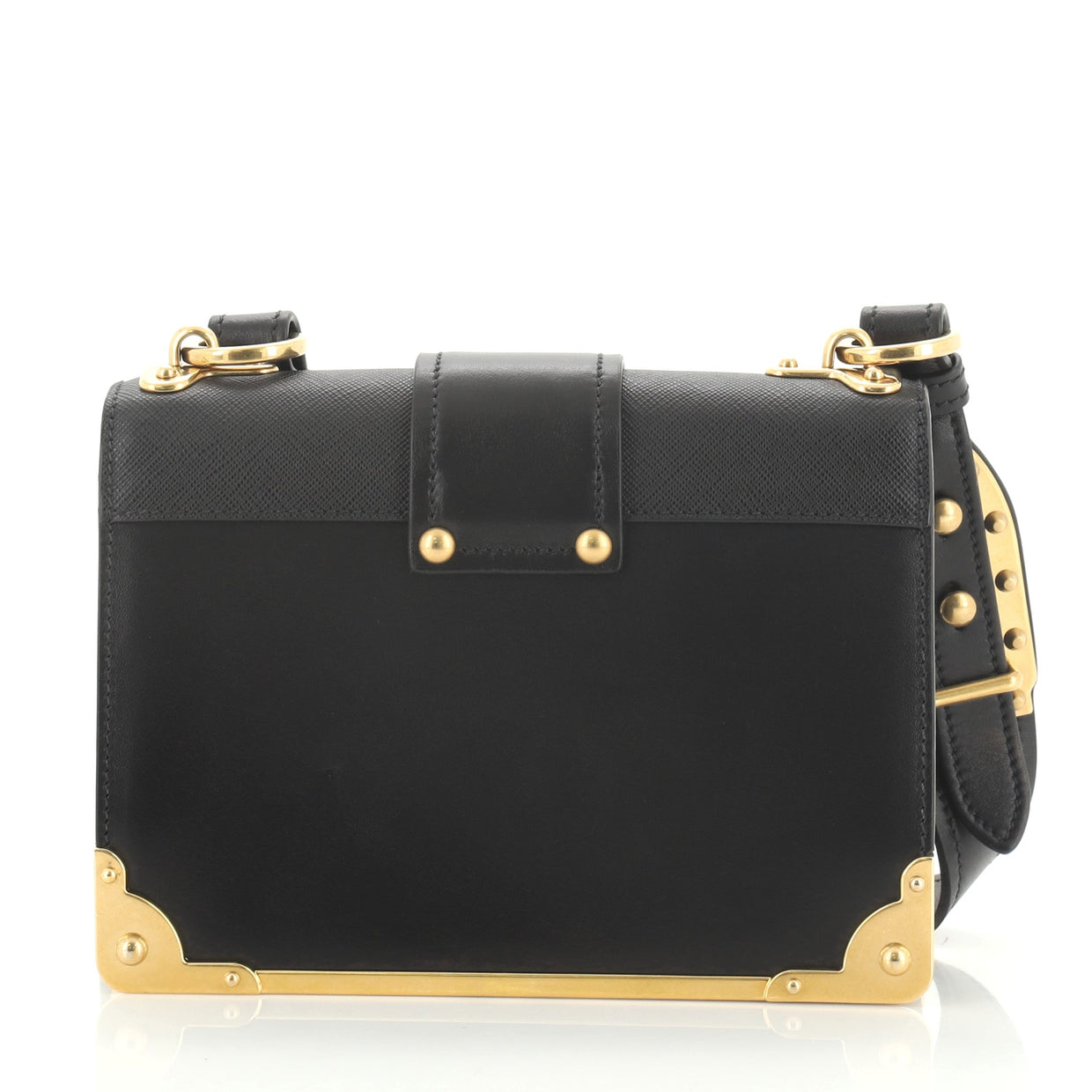 Prada Cahier Crossbody Bag City Calf and Saffiano Leather Small Black 4629449