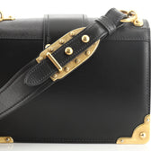 Prada Animalier Cahier Crossbody Bag City Calf and Saffiano Leather Small Black 471976