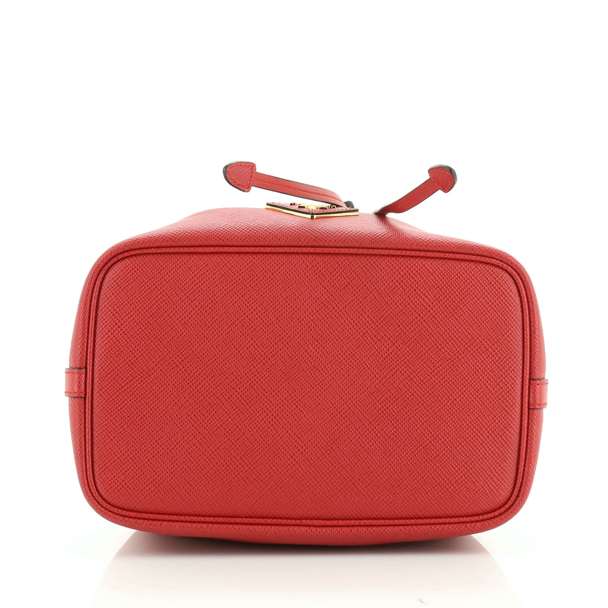 Prada Top Handle Bucket Bag Saffiano Leather Small Red 486781
