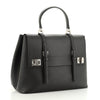 Prada Half Flap Double Turn Lock Satchel Saffiano Leather Large Black ...