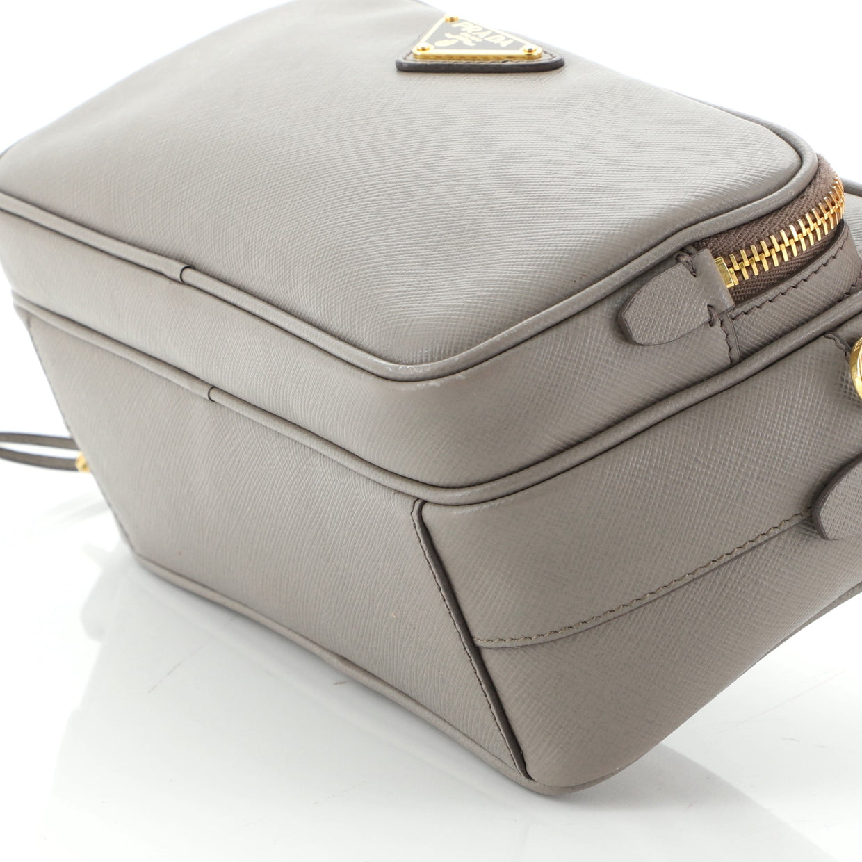 Prada Front Pocket Crossbody Bag Saffiano Leather Small Gray 513071