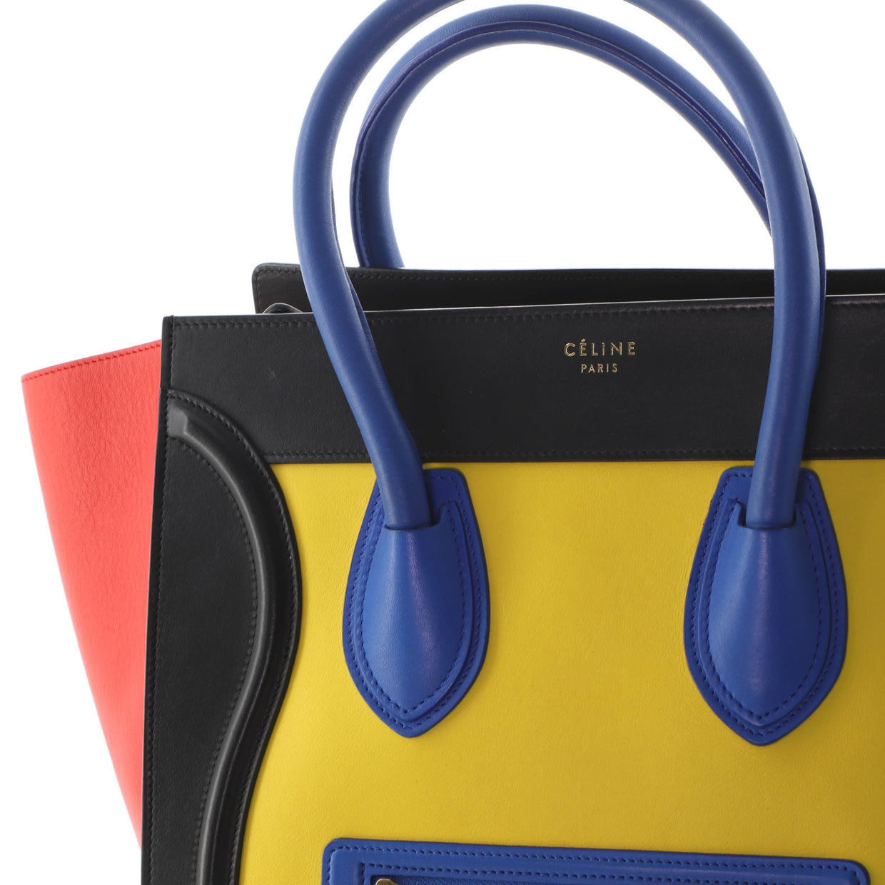 Celine Multicolor Luggage Bag Leather Mini Blue 558061